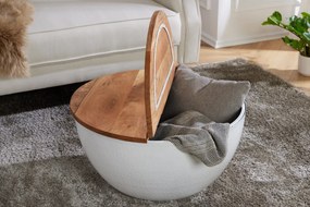 Invicta Konferenční stolek ORIENT 60cm bílý s úložným prostorem 40108