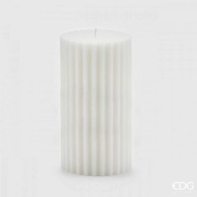 Rustikální vonná svíčka bavlna bílá, 20x10 cm