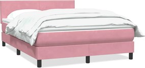 Box spring postel s matrací růžová 160x210 cm samet 3316028