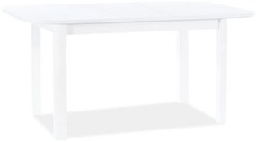 SIGNAL Jídelní stůl rozkládací - DIEGO II, 120/160x68, matná bílá