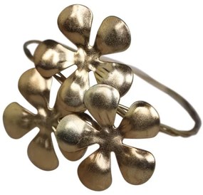 Bronzovo-černý antik kovový držák na ubrousky s kytičkou Flower - 6*5cm