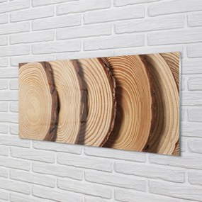 Obraz na skle plátky obilí dřeva 125x50 cm