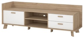 Bílý/v přírodní barvě TV stolek v dekoru dubu 182x62x51 cm Ikast – Tvilum