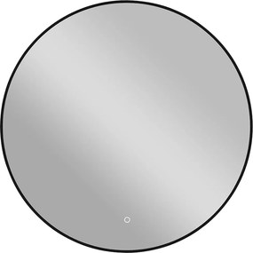 CERANO - Koupelnové LED zrcadlo Velo, kovový rám - černá matná - Ø 60 cm