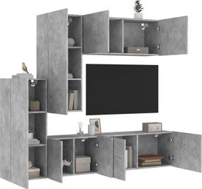 vidaXL 5dílná obývací stěna kompozitní dřevo [3216491] Barva: Betonová šedá