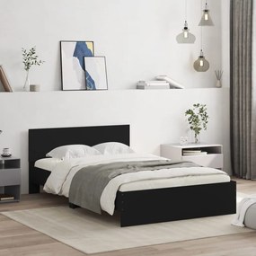 vidaXL Rám postele s čelem černý 120 x 200 cm