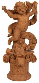 Dekorativní rezavá figurka anděl se srdci Love - 13*13*30 cm