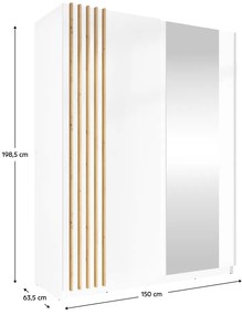 Kondela Skříň, 2D-150, bílá/dub artisan, BAJADERO TYP 1