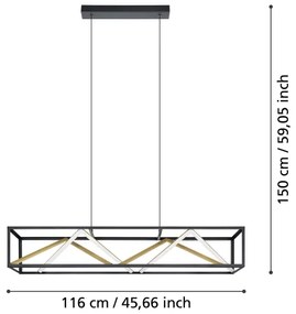Eglo 390417 - LED Stmívatelný lustr na lanku PENELA LED/46W/230V 2700-6500K + DO