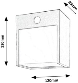Rabalux 7478-LED Venkovní nástěnné svítidlo se senzorem BALIMO LED/12W/230V IP44