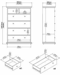 Tvilum Komoda Provence 718 šedá