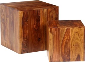 vidaXL Konferenční stolek sada 2 kusů masivní sheesham 40 x 40 x 40 cm [244687]