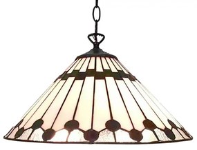 Závěsná lampa Tiffany White, Brown 40 cm E27/max 1*60W – 40 cm