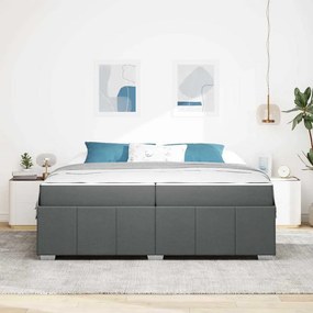 Rám postele s matrací Tmavě šedá 200 x 200 cm textil 3398308