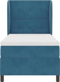 Postel s boxspringem s čelo Tmavě modrá 200 x 80 cm samet 3340902
