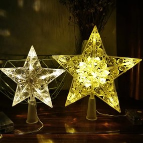 Světelná LED hvězda na stromeček, 30cm, různé barvy na výběr Barva: Teplá bílá