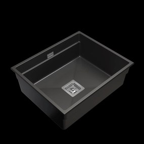 Gamma Decor 6050, 1-komorový granitový dřez 600x500x220 mm, černá, GMA-ZLE000110