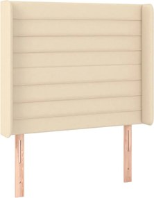 Box spring postel s matrací a LED krémová 90x190 cm textil 3138362
