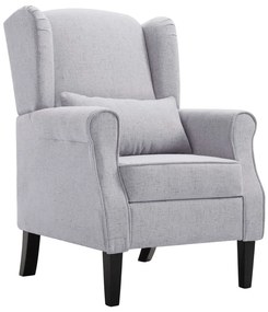Křeslo světle šedé textil 248615