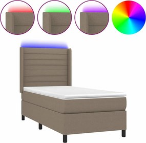 Box spring postel s matrací a LED taupe 90x190 cm textil 3138361