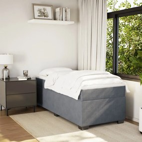Box spring postel s matrací tmavě šedá 90x200 cm samet 3285258