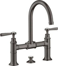 Axor Montreux - Umyvadlová baterie s výpustí, 3-otvorová instalace, EcoSmart, kartáčovaný černý chrom 16511340