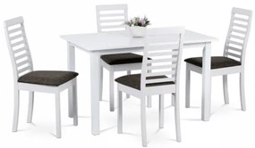 Jídelní set masiv pro 4 osoby 4 židle a stůl 120x75 bílý AUT-4000 WT