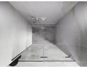 Mexen, Mexen Lunar-F pravé sklápěcí sprchové dveře 60 cm, transparentní, bílé - 836-060-000-20-00-P
