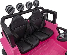 Ramiz Terénní auto OFF-ROAD 3.0 pro děti růžové + dálkové ovládání + pomalý start + pásy + LED a zvuky