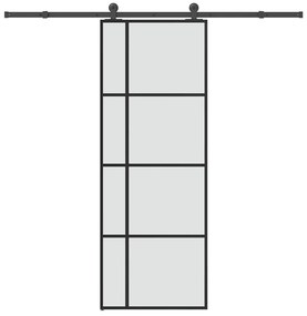 Posuvné dveře s kováním 76x205 cm ESG sklo a hliník 3332912