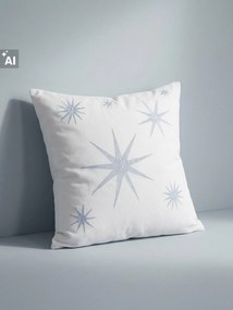 Sinsay - Povlak na polštář s výšivkou hvězd - bílá