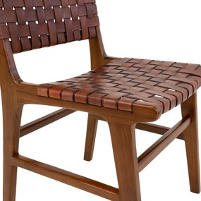 Hnědé jídelní židle z teakového dřeva v sadě 2 ks Perugia – House Nordic