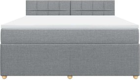 Box spring postel s matrací světle šedá 180 x 200 cm textil 3287535