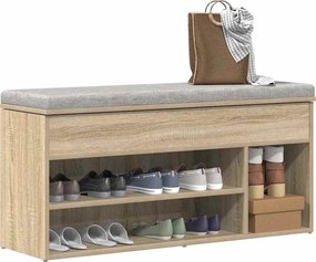 vidaXL Botník 102x30,5x45 cm kompozitní dřevo [859140] Barva: dub sonoma