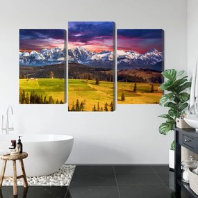 Vícedílný obraz Krajina S Polskými Tatrami 3D Nedostatek Nedostatek Plátno Canvas 90x60