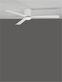 NV 9952325 Stropní ventilátor DELL tělo z hliníku matná bílá 3ABS dřevěné listy - NOVA LUCE