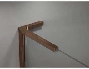 Mexen, Mexen Kioto-X L sprchová stěna 90 x 200 cm, průhledná 10 mm, růžové zlato - 800-090-107-60-00-X