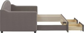 Válenda s přistýlkou a zásuvkami taupe 80 x 200 cm textil 3197564