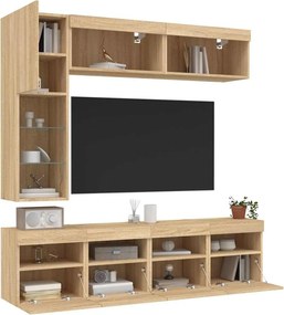 7dílná obývací stěna s LED osvětlením dub sonoma 3216759