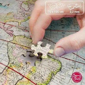 CHERRY PAZZI Puzzle Mapa světa Velkých objevů / 2000 dílků / 100 x 70