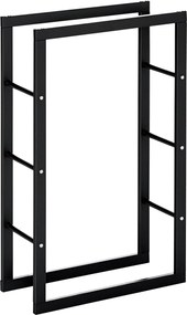 HOMCOM Kovový stojan na dřevo 60 x 25 x 100 cm - Organizér na dřevo s ocelovým rámem do 100 kg | Aosom