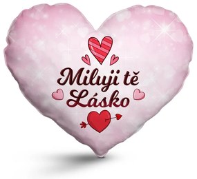 Sablio 3D polštář ve tvaru srdce: Miluji tě lásko