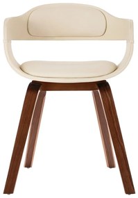 Jídelní židle bílá ohýbané dřevo a umělá kůže - Default Title