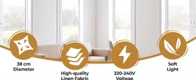 Stropní svítidlo bílý textil Ø38cm hvězdná obloha