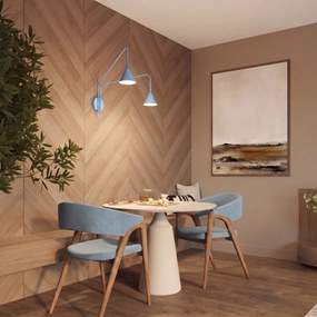 Sollux Lighting Nástěnné svítidlo NOX 2 světle modré s vypínačem