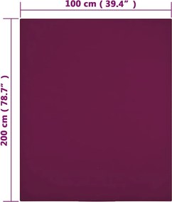 Jersey prostěradlo bordó 100x200 cm bavlna 136252