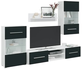 5dílná TV stolky s LED osvětlením matné indigově kompozit 3324235