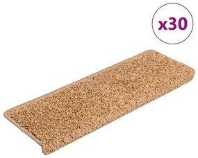 Schodové rohože 30 ks 65 x 21 x 4 cm béžové s obdélníkovým okrajem 3365827