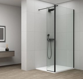 Polysan Esca Black walk in sprchová zástěna 120 x 210 cm s otočným panelem 50 cm černá čiré sklo ES3A120B50B