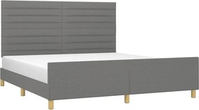 Rám postele bez matrace tmavě šedý 160 x 200 cm textil 3125147